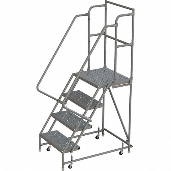 TRI-ARC - Steel Spring-Loaded Rolling Ladder: 450 lb Capacity, 4 Step ...