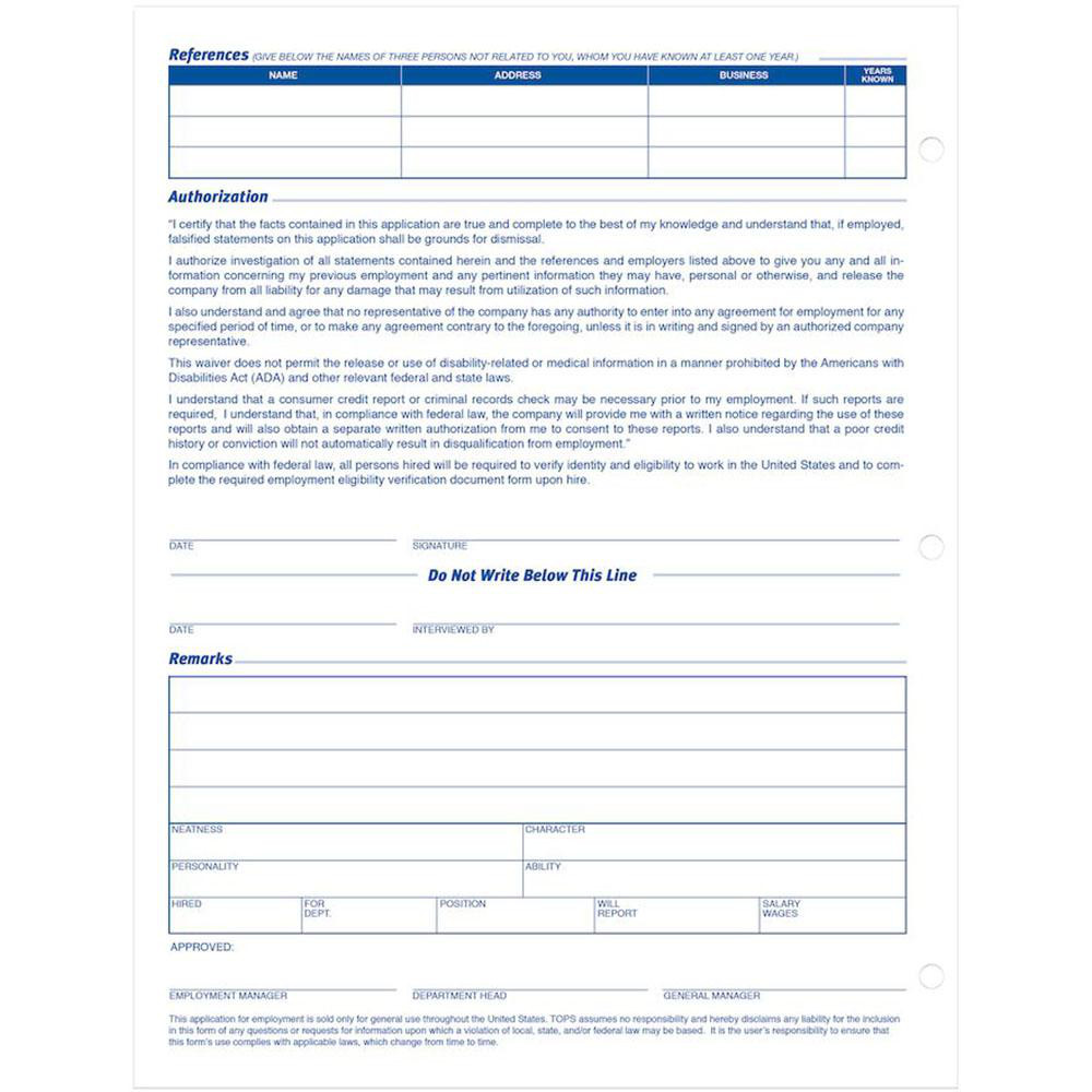 TOPS - Application: 50 Sheets, White Paper | MSC Industrial Supply Co.