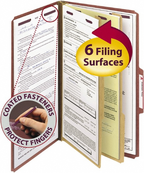 SMEAD - Classification Folder: Legal, Red, 10/Pack | MSC Direct