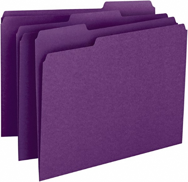 SMEAD - File Folders with Top Tab: Letter, Purple, 100/Pack | MSC Direct
