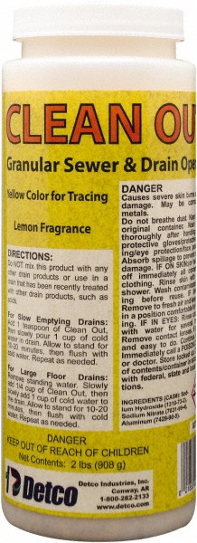 Detco - Clean Out, 2 lb Can, Granular Drain Opener | MSC Direct