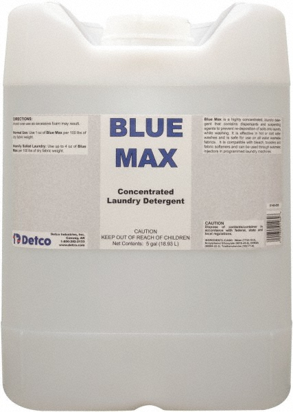 Detco - Blue Max, 5 Gal Cube, Liquid Laundry Detergent | MSC Direct