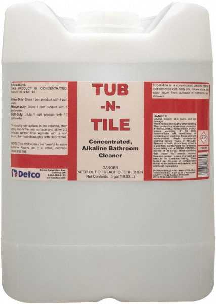 Detco - Tub-N-Tile, 5 Gal Cube, Alkaline Bath Fixture Cleaner | MSC Direct