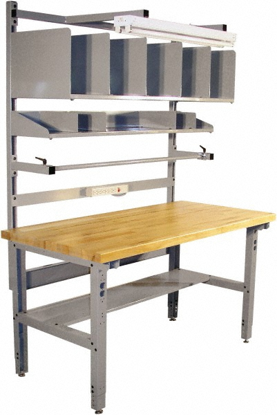 Proline - Work Bench: 60" Wide, 30" Deep, 36" High, Maple Top, Gray ...