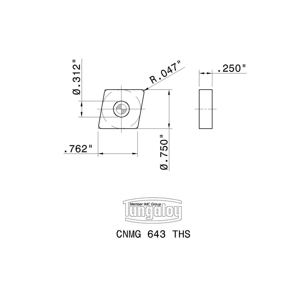 Tungaloy - Turning Insert: CNMG-643-THS -T9215, Carbide | MSC Direct