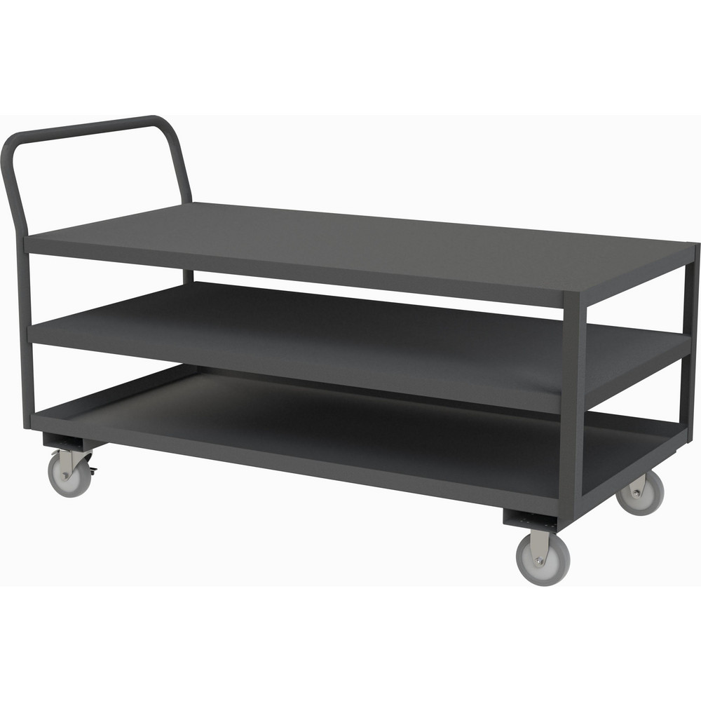 Durham - Service Utility Cart: 60" Long, 30" Wide, Steel, Gray | MSC Direct