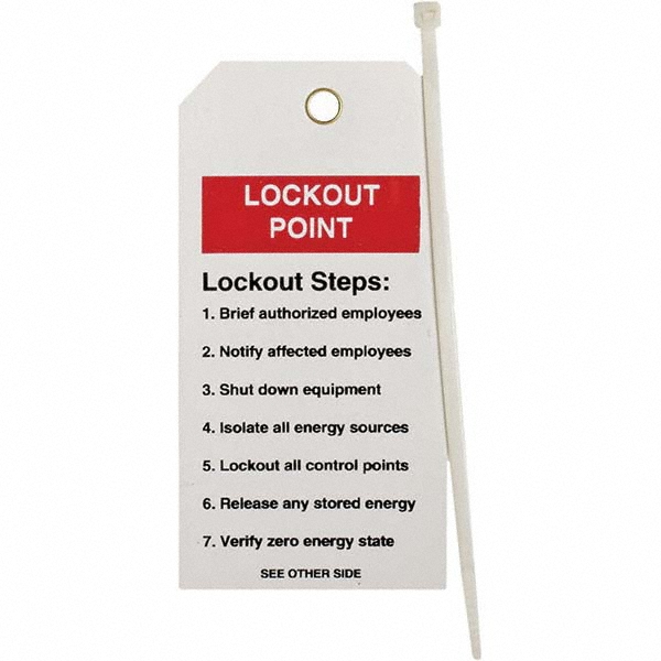 Brady - Lockout Tag: 5-3/4" High, 3" Wide, Polyester, "LOCKOUT POINT ...