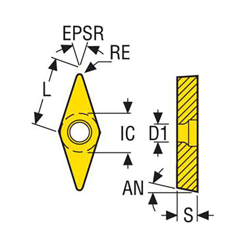 Seco - Turning Insert: VBMT110204-F1 TP3501, Carbide | MSC Direct