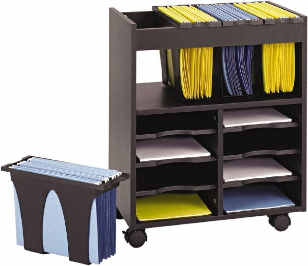 Safco - File Utility Cart: 28" Long, 14-3/4" Wide, Plastic, Black ...