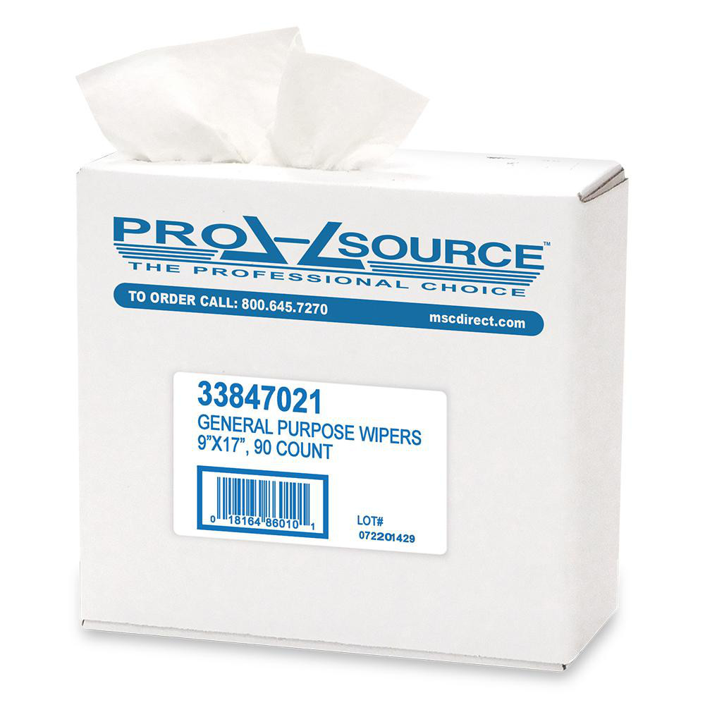 PRO-SOURCE - General Purpose Wipers: Box, Dry, White, 8 pack | MSC Direct