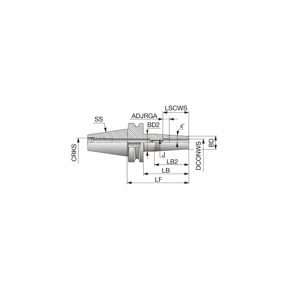 Tungaloy - Shrink-Fit Tool Holder & Adapter: BT40 Taper Shank | MSC Direct