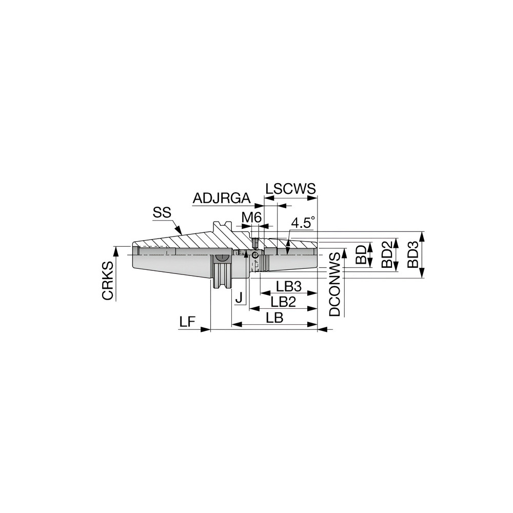 Tungaloy - Shrink-Fit Tool Holder & Adapter: CAT50 Dual Contact Taper ...