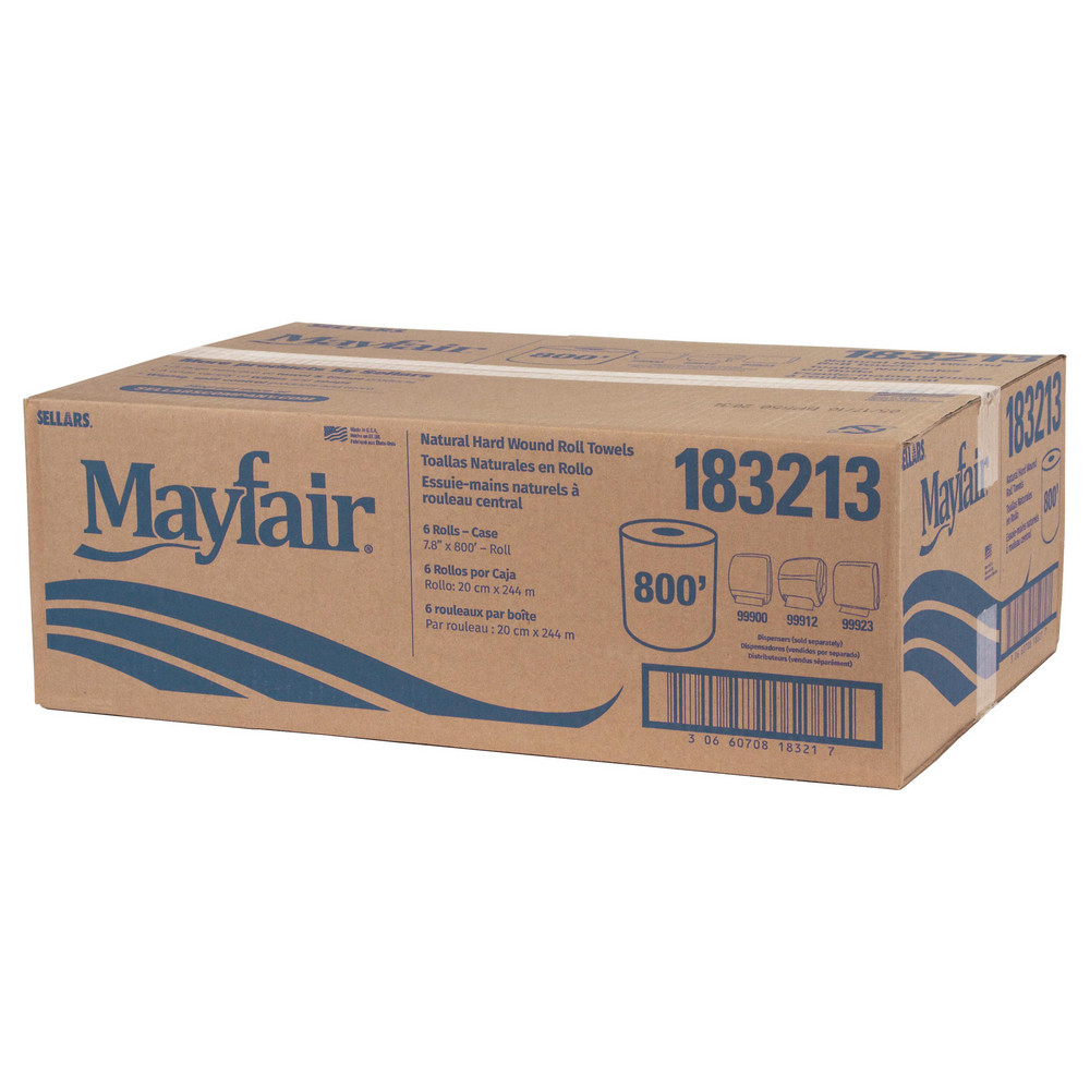 Sellars - MAYFAIR Hard Roll Paper Towels: Dry, 800 Ft/Roll, Hardwound ...