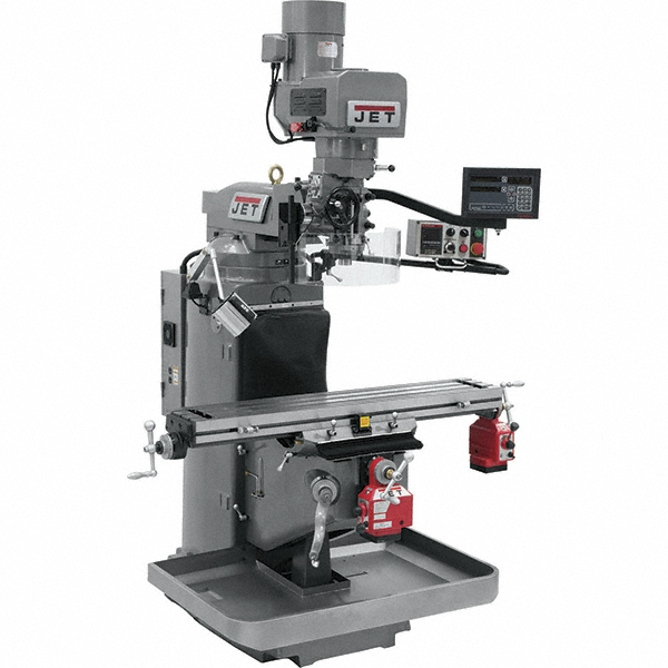 Jet - 9" x 49" Knee Milling Machine: 3 hp, Electronic Variable Speed, 3 ...