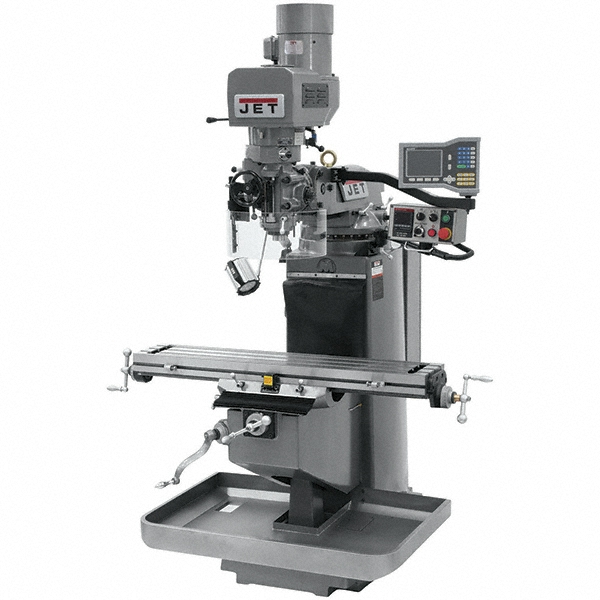 Jet - 9" x 49" Knee Milling Machine: 3.00 hp, Electronic Variable Speed ...