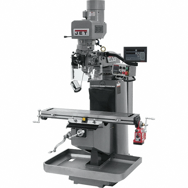 Jet - 9" x 49" Knee Milling Machine: 3.00 hp, Electronic Variable Speed ...
