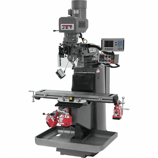 Jet - 9" x 49" Knee Milling Machine: 3.00 hp, Electronic Variable Speed ...