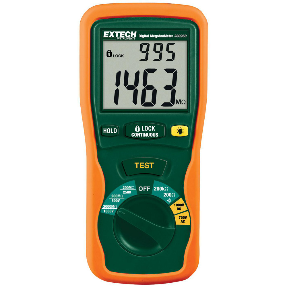 Extech - Megohmmeters: Display Type: LCD; Power Supply: AA Batteries ...
