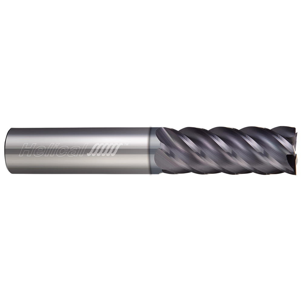 Helical Solutions - Square End Mill: 3/8" Dia, 1/2" LOC, 5 Flute, Solid ...