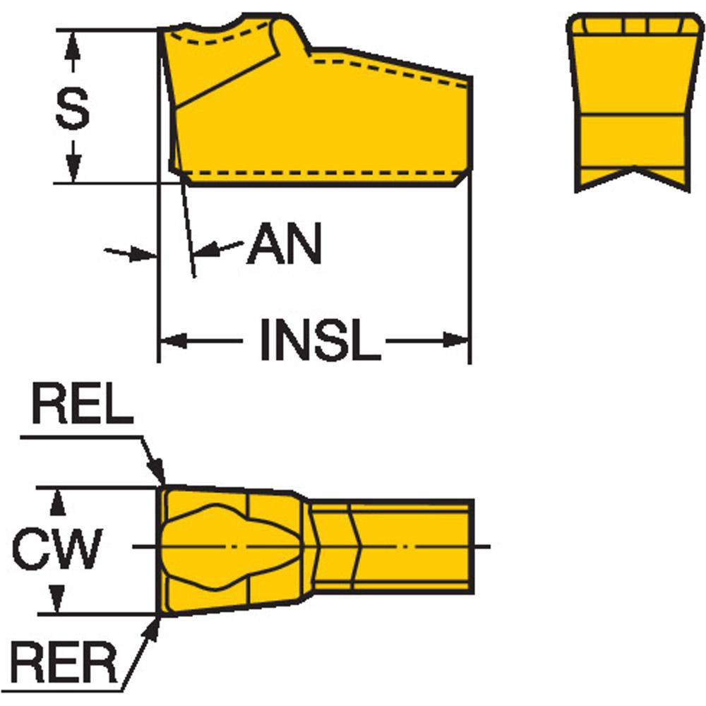 Sandvik Coromant - Cut-Off Insert: N151.2-400-4E 235, Carbide, 4.00 mm ...