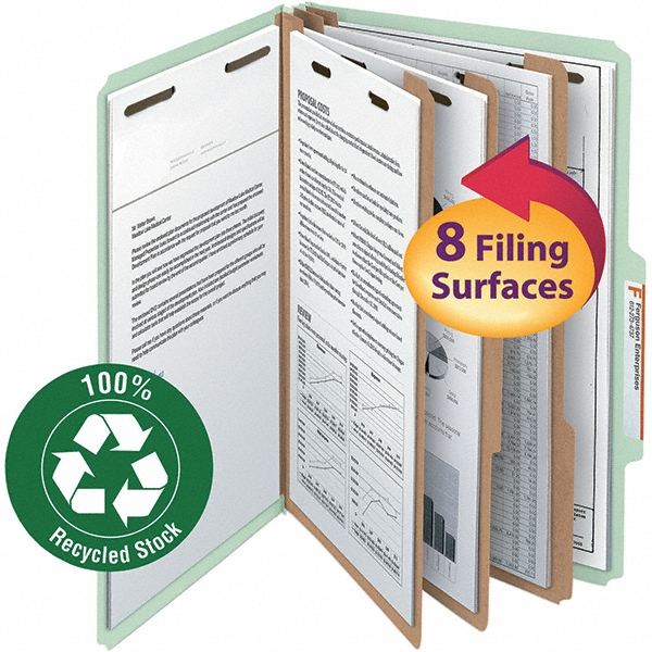SMEAD - Classification Folder: Legal, Gray & Green, 10/Pack | MSC Direct