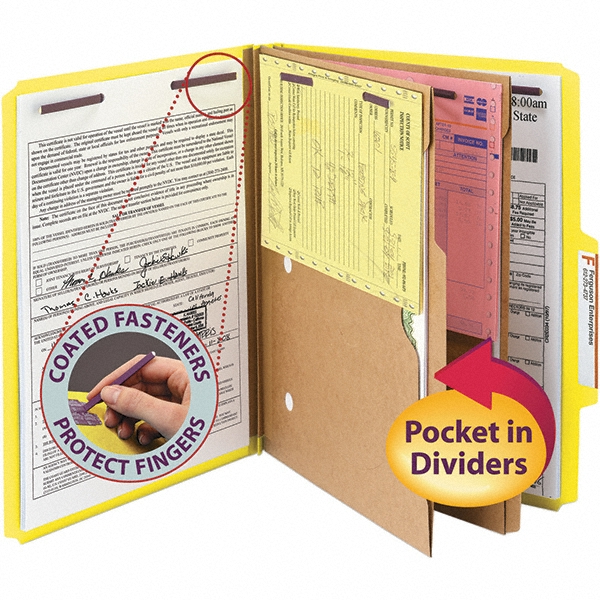 SMEAD - Classification Folder: Letter, Yellow, 10/Pack | MSC Direct