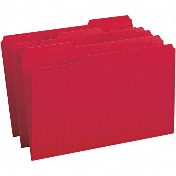 SMEAD - File Folders with Top Tab: Legal, Red, 100/Pack | MSC Direct