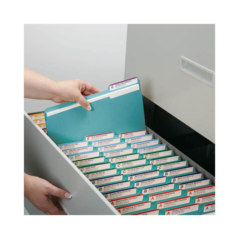 SMEAD - File Folders with Top Tab: Letter, Teal, 100/Pack | MSC ...