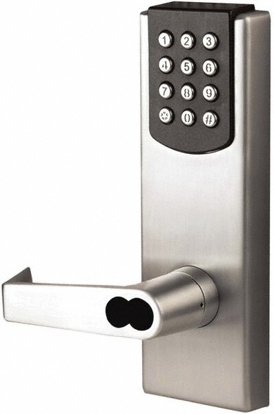 Ability One - Push-button Lock Lever Lockset for 1-3/4 to 2-1/4" Thick ...