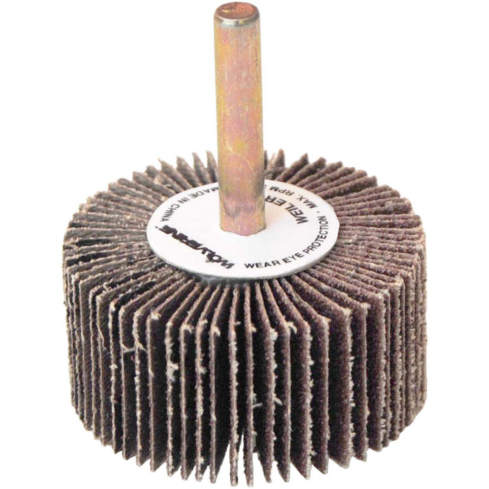 Weiler - Mounted Flap Wheel: 2" Dia, 1" Face Width, 120 Grit, Aluminum ...