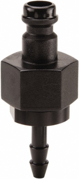 Parker - 3/8" Nominal Flow, 1/4" ID, Hose Barb Valved Inline Coupling ...