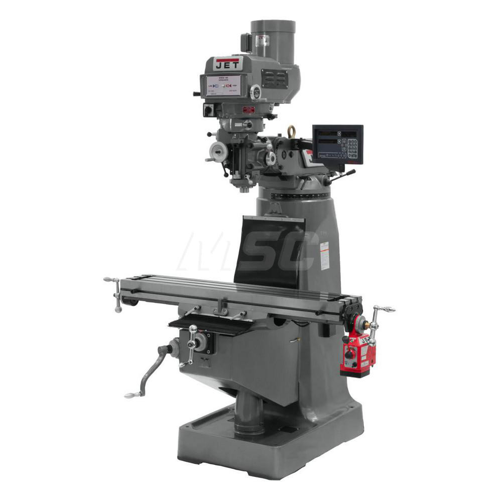 Jet - 9" x 49" Knee Milling Machine: 3.00 hp, Variable Speed Pulley ...