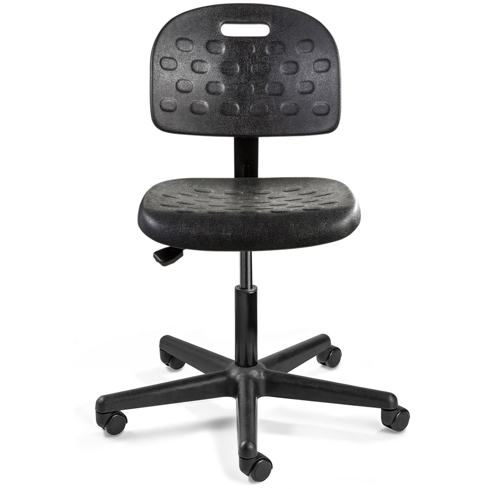 Bevco - Task Chair: Polyurethane, 16 to 21" Seat Height, Black ...