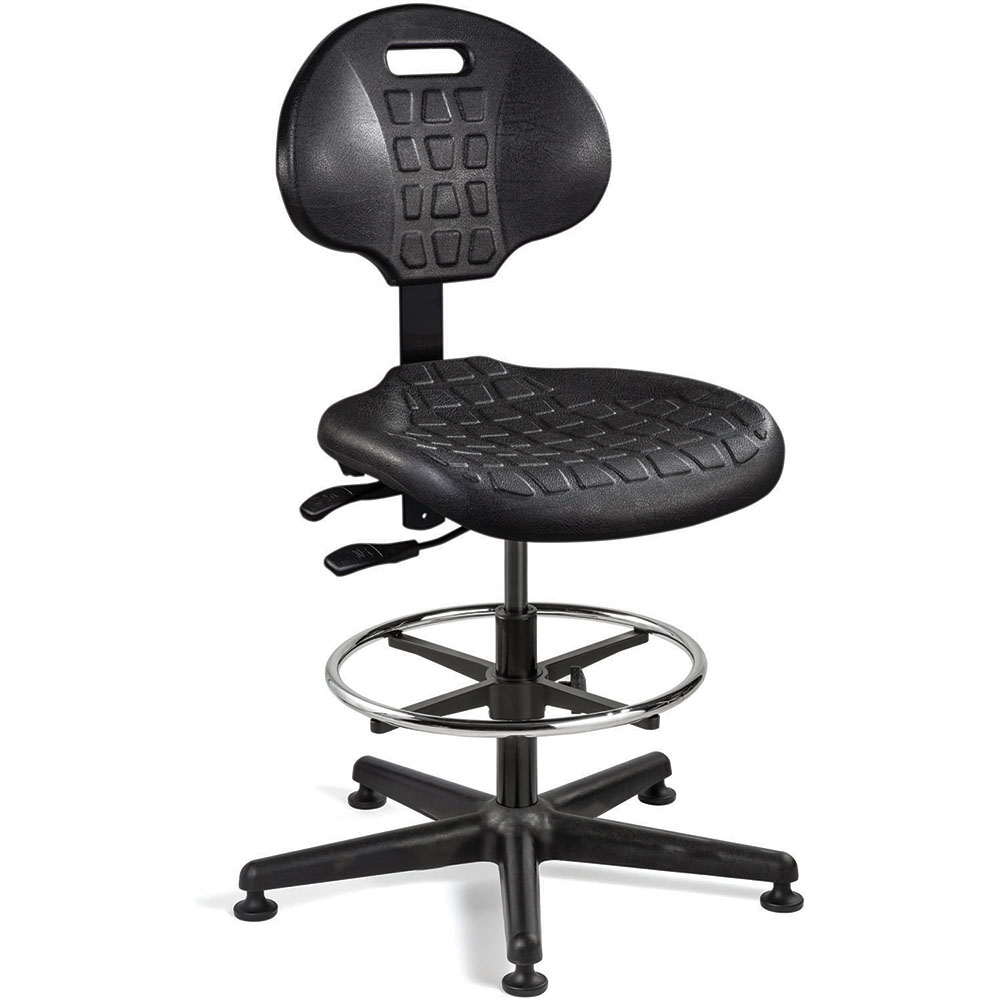 Bevco - Task Chair: Polyurethane, 21 to 31" Seat Height, Black ...