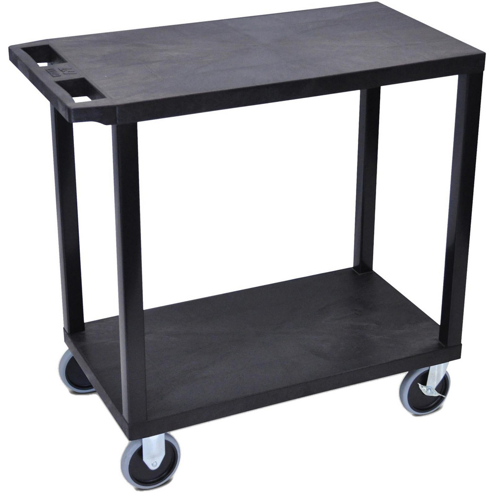 Luxor - Shelf Utility Cart: 35-1/4" Long, 18" Wide, Polyethylene, 500 ...