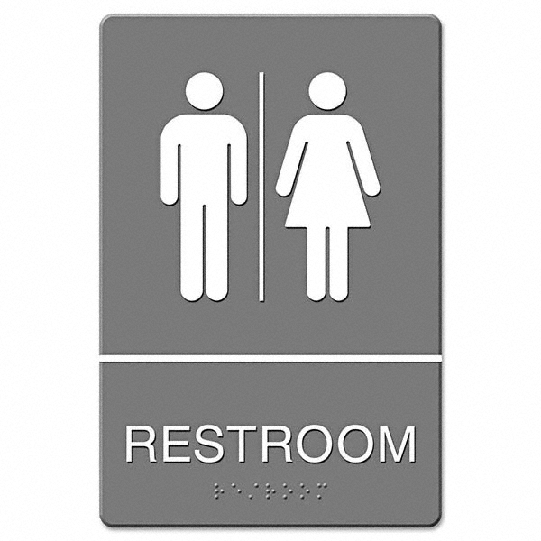 Headline Sign - Location Sign: Rectangle, RESTROOMS | MSC Direct