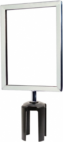 Tensator - Barrier Post Sign Frame: Steel, 11-1/2" OAL, 7-1/2" OAW, 11 ...