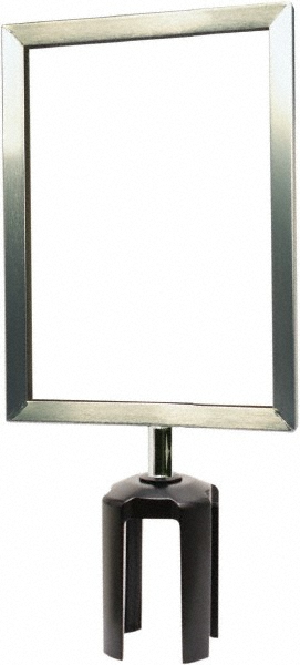 Tensator - Barrier Post Sign Frame: Steel, 11-1/2" OAL, 7-1/2" OAW, 11 ...