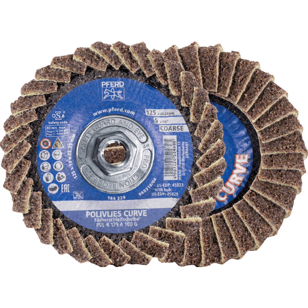 PFERD - Flap Disc: 5" Dia, 100 Grit, Aluminum Oxide, Type 27 | MSC Direct
