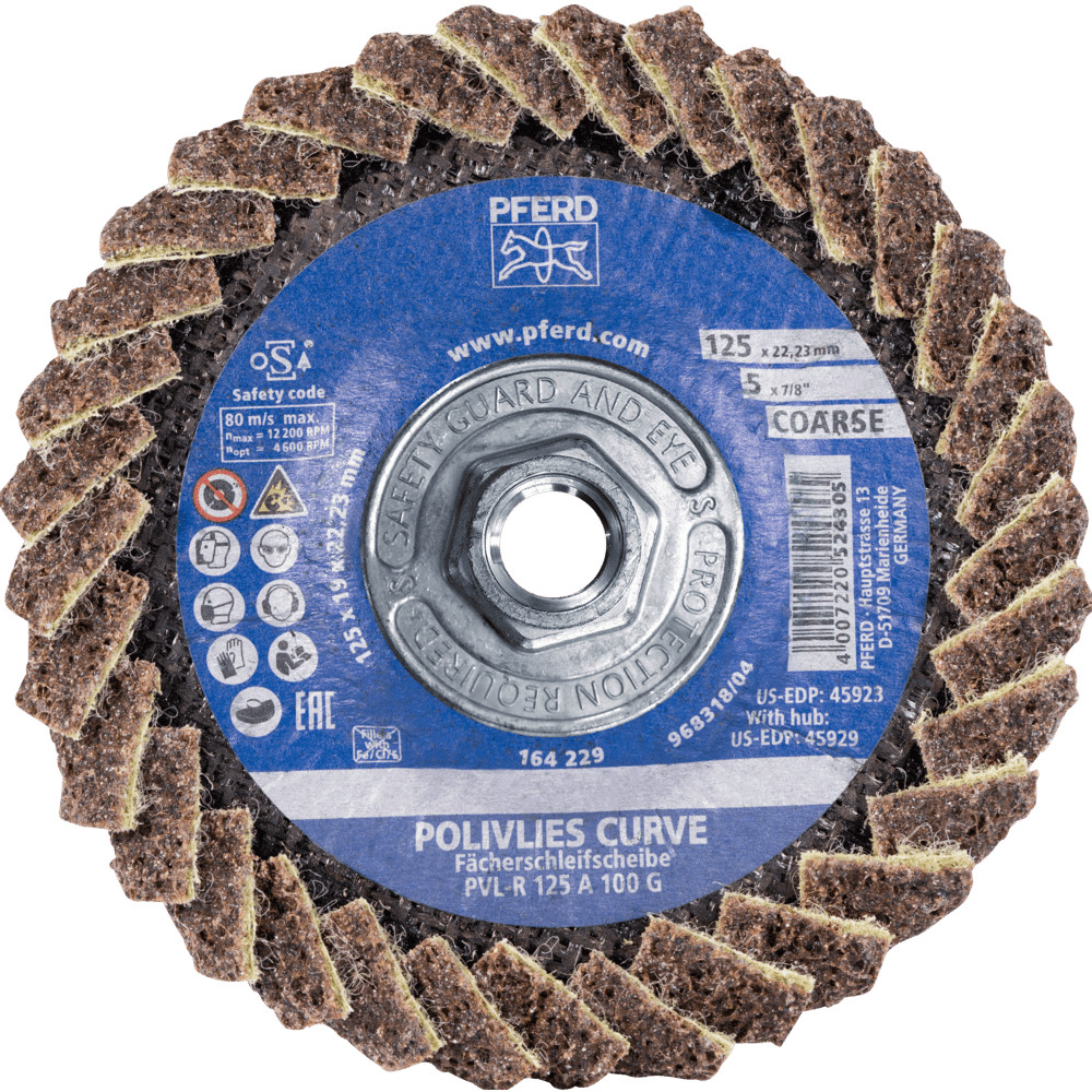 PFERD - Flap Disc: 5" Dia, 100 Grit, Aluminum Oxide, Type 27 | MSC Direct