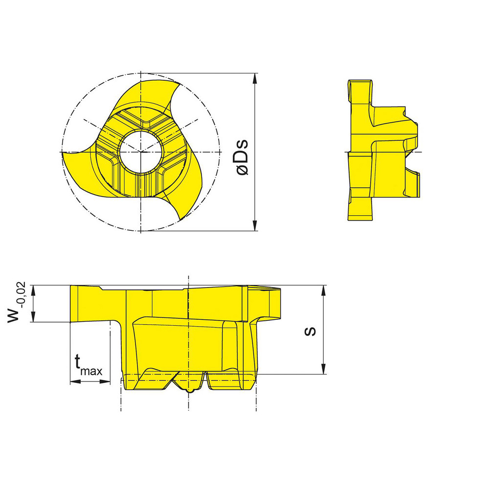 HORN - Groove Milling Tip Insert: 304009020 IG35, Carbide | MSC Direct