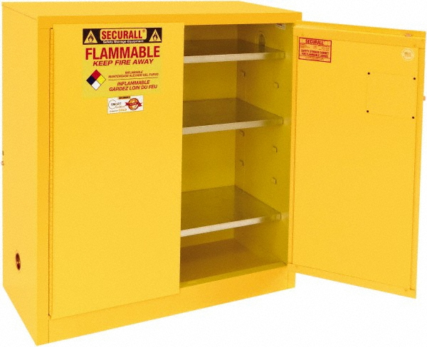 Securall Cabinets - Standard Cabinet: Manual Closing, 3 Shelves, Yellow ...