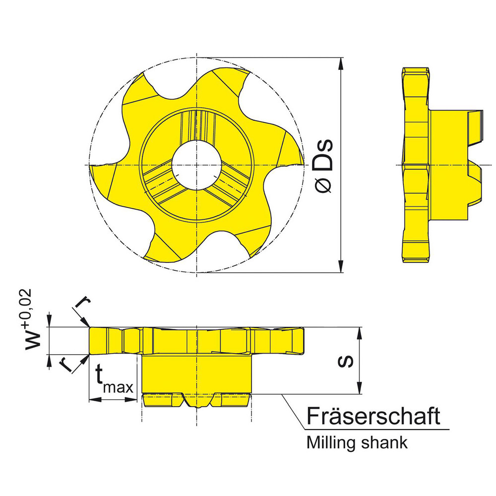 HORN - Chamfer Milling Tip Insert: 608010000 EG35, Carbide | MSC Direct