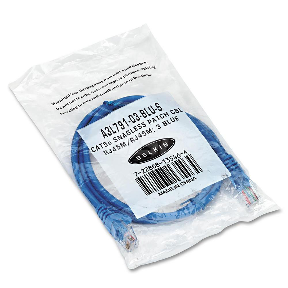 Belkin - Office Machine Supplies: Patch Cable, Blue, 1 per Pack | MSC ...
