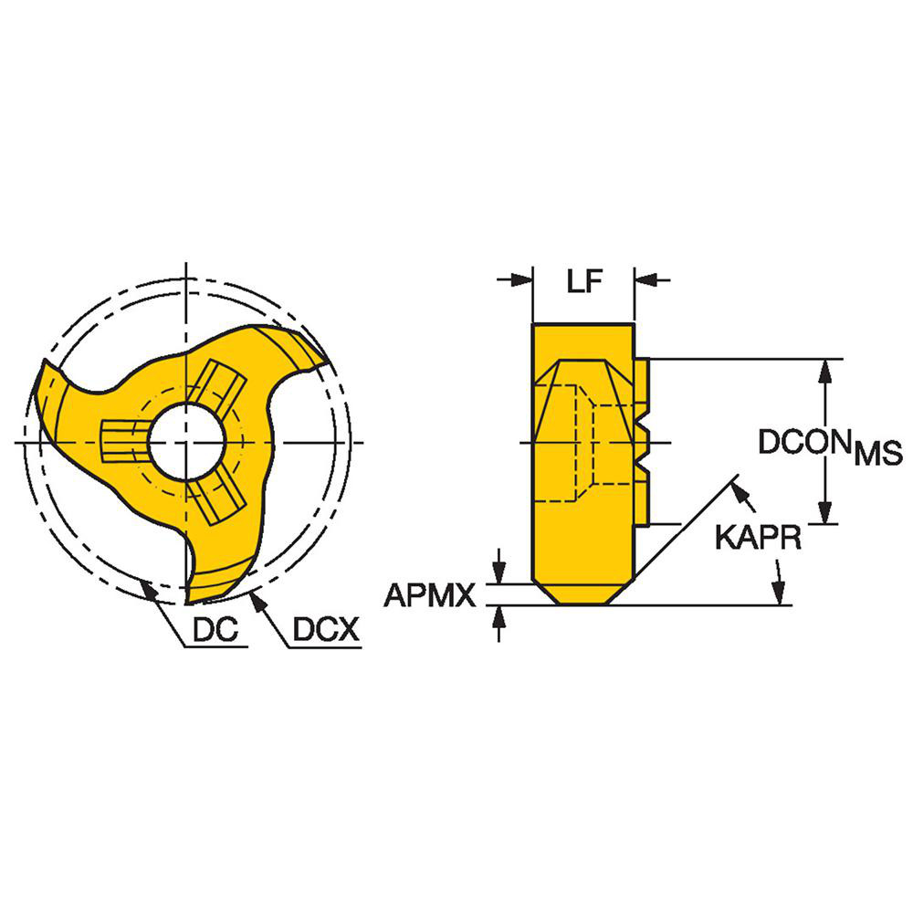 Sandvik Coromant - Chamfer Milling Tip Insert: 327R06-1212045-CH 1025 ...