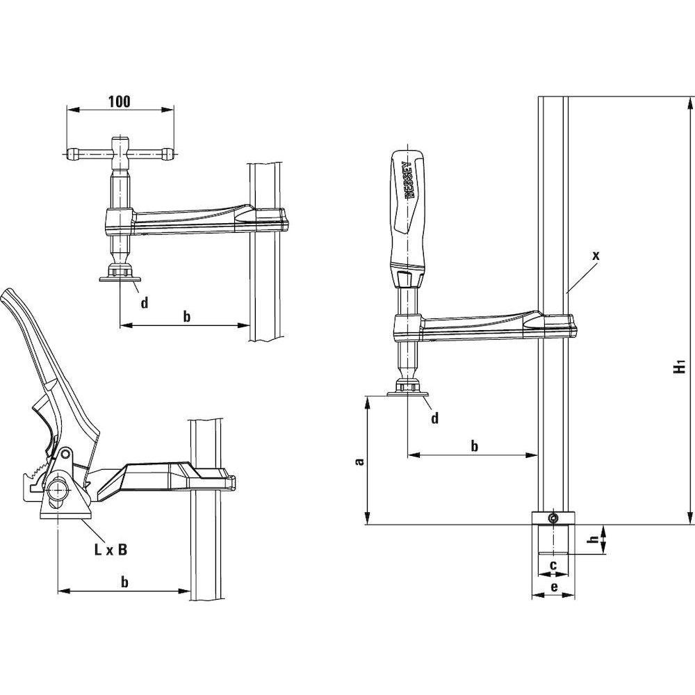 Bessey - Sliding Arm Bar Clamp: 4.0000" Throat Depth | MSC Direct