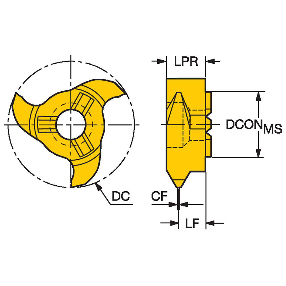 Sandvik Coromant - Thread Milling Tip Insert: 327R1222250VMTH 1025 1025 ...