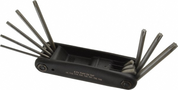 Paramount - 8 Piece T9 to T40 Steel Fold-Up Torx Key Set - 36742625 - MSC Industrial Supply