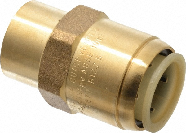 Watts - 3/4" Outside Diam, 3/4 NPT, Brass Push-to-Connect Tube Female ...