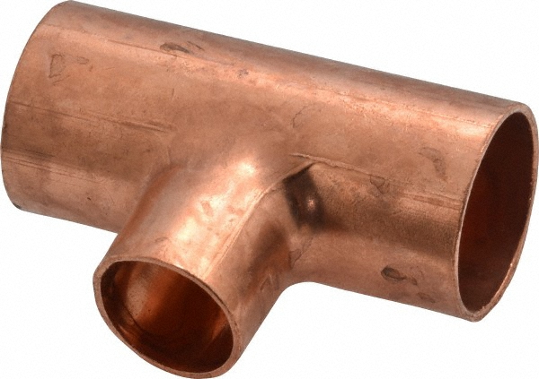 Mueller Industries - 3/4 x 3/4 x 1/2" Wrot Copper Pipe Tee - 36891539 ...